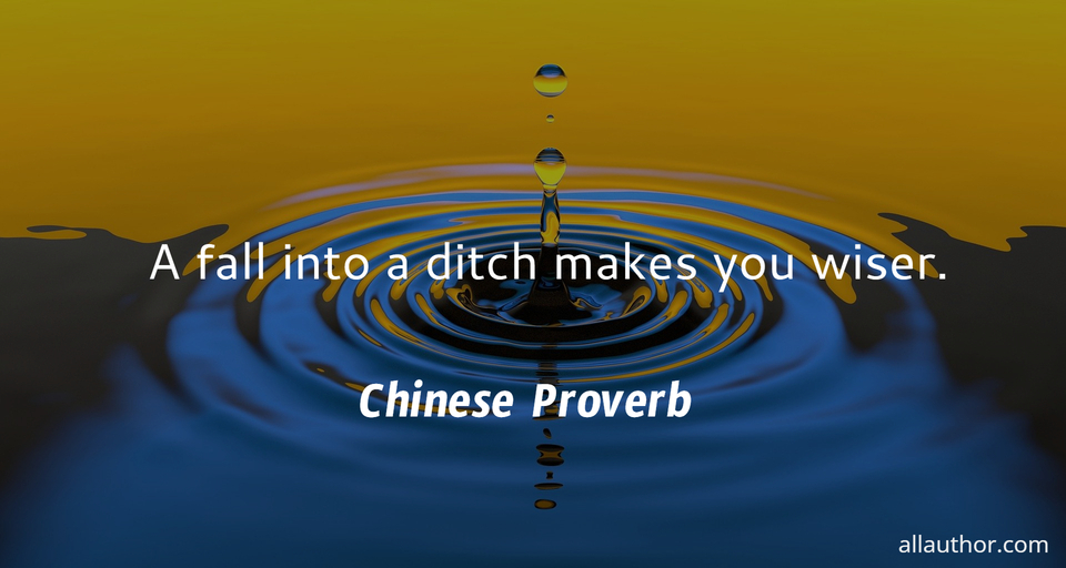 A fall into a ditch makes you wiser Picture Quotes 14237 - AllAuthor